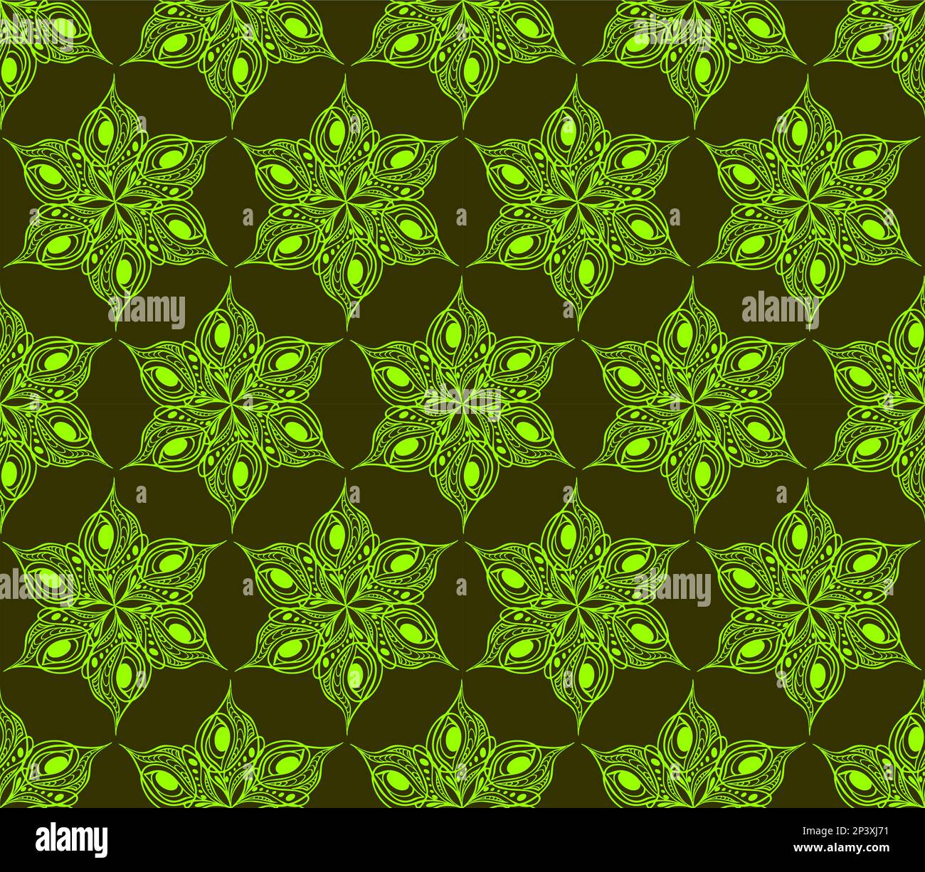 seamless symmetrical pattern of abstract olive graphic elements on a ...