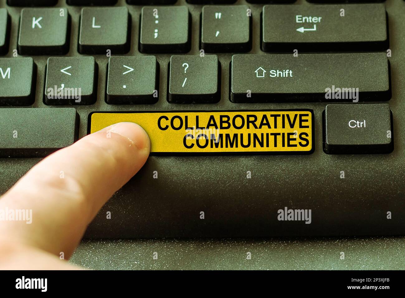 Sign displaying Collaborative Communities. Word for Global industries ...