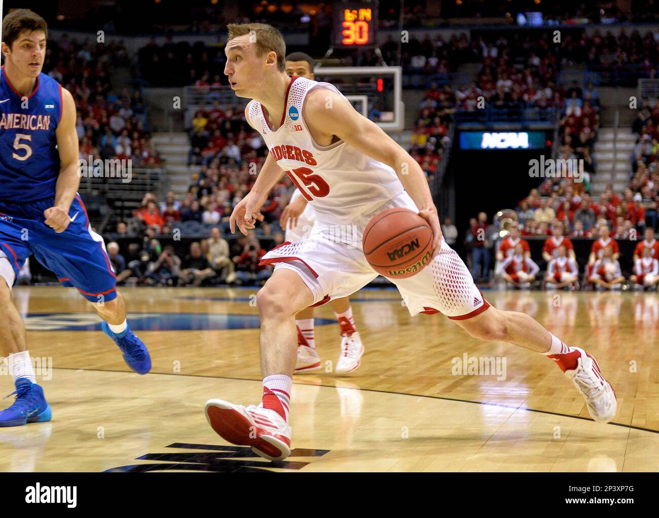 20 March 2014: Wisconsin Badgers forward Sam Dekker (15) in action ...
