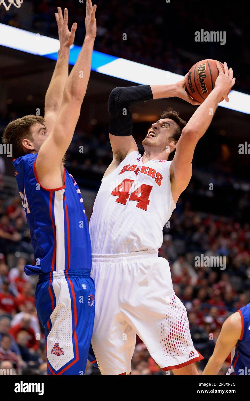 20 March 2014: Wisconsin Badgers forward Frank Kaminsky (44) in action ...