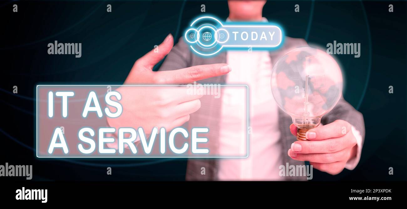 Hand writing sign It As A Service. Concept meaning information ...