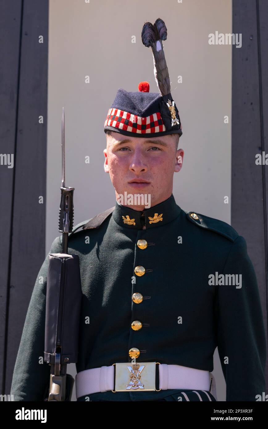 EDINBURGH, SCOTLAND, EUROPE - Edinburgh Castle guard, at Scottish ...