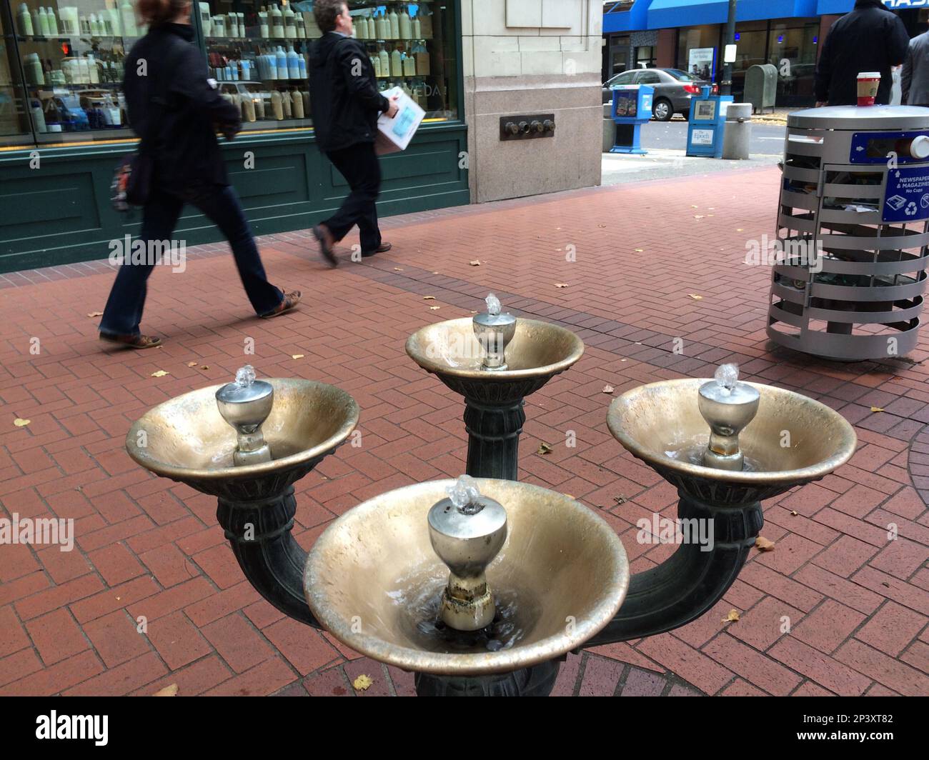 This Nov. 7, 2014 photo shows the first Benson Bubbler at the corner of ...