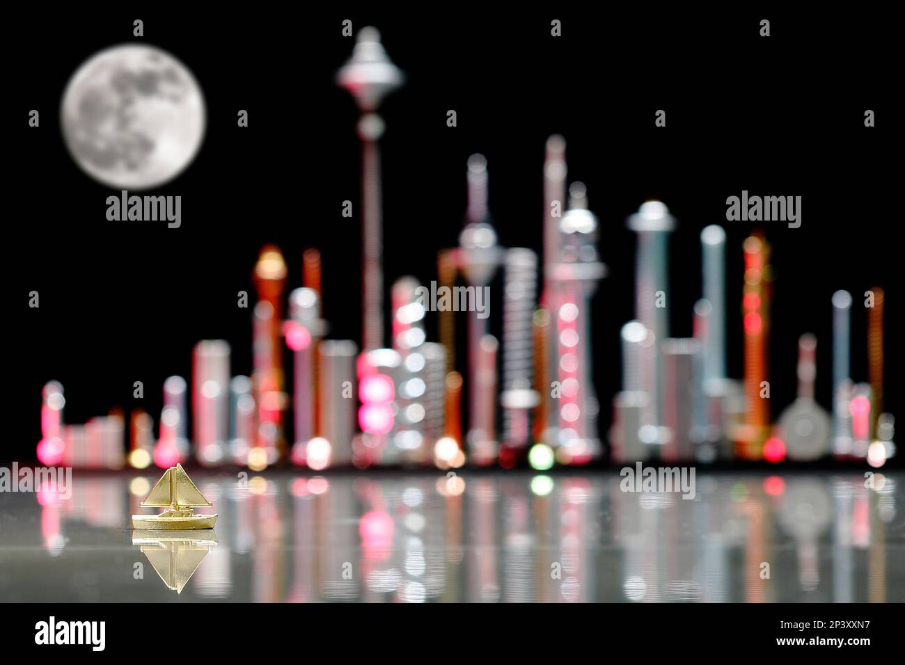 Nut Screw City - A minature skyline made from nuts,bolts,screws,washers ...
