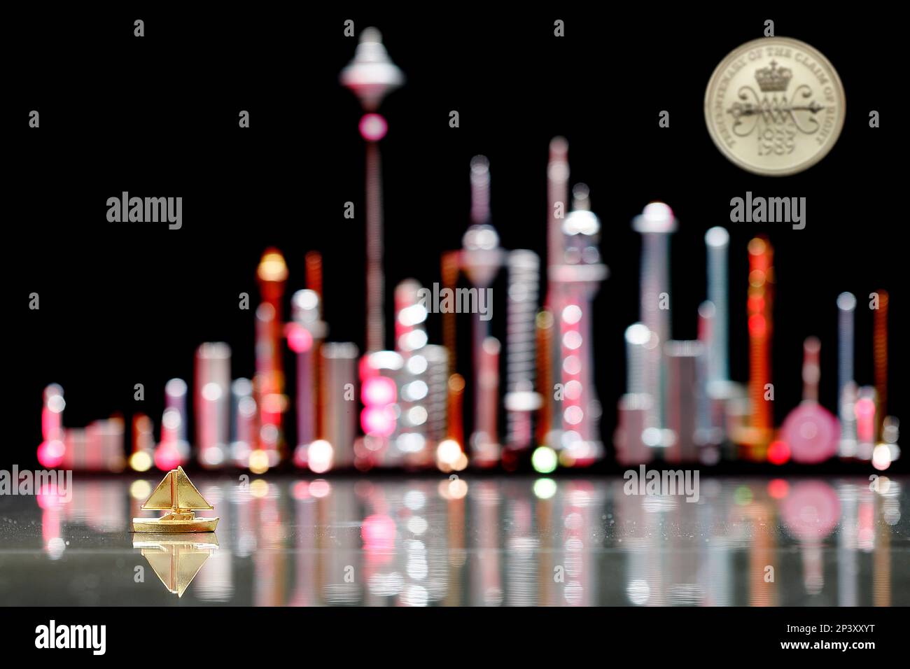 Nut Screw City - A minature skyline made from nuts,bolts,screws,washers ...