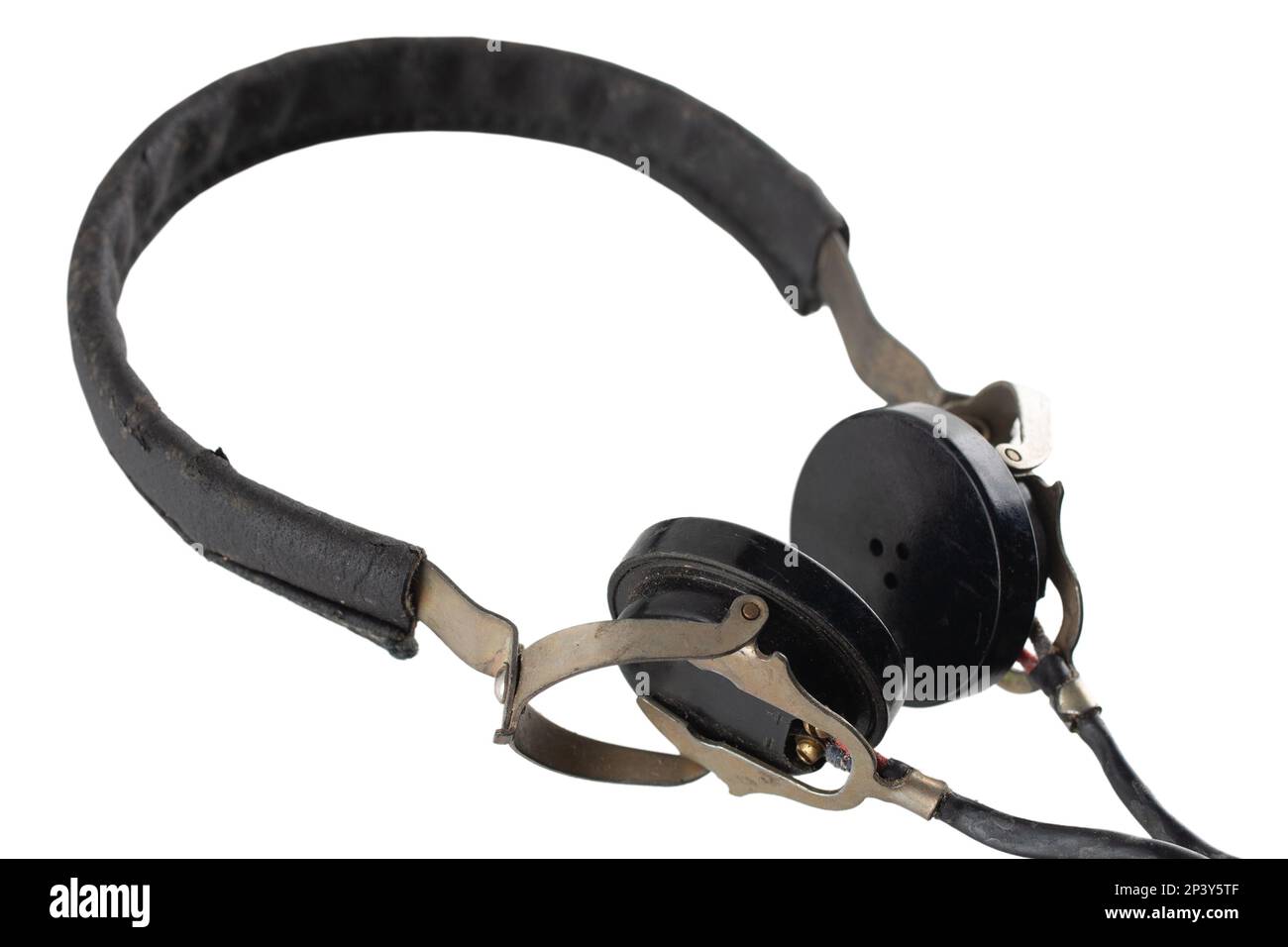 Old retro vintage headphones isolated on white background Stock Photo - Alamy