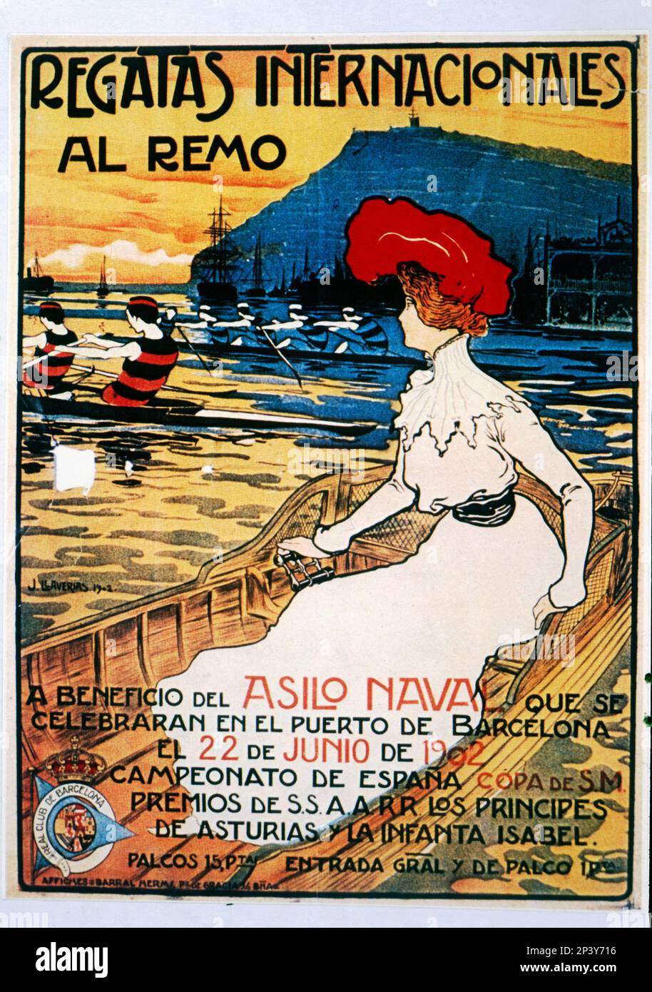 Poster of the International Regattas, held at the port of Barcelona in ...