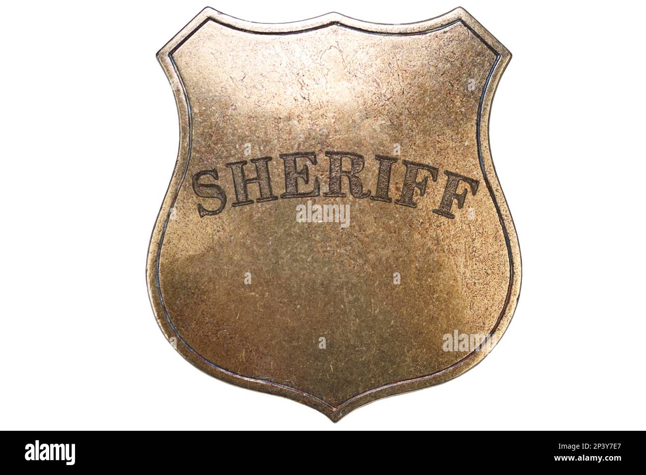 US Sheriff badge from the old west on white background Stock Photo - Alamy