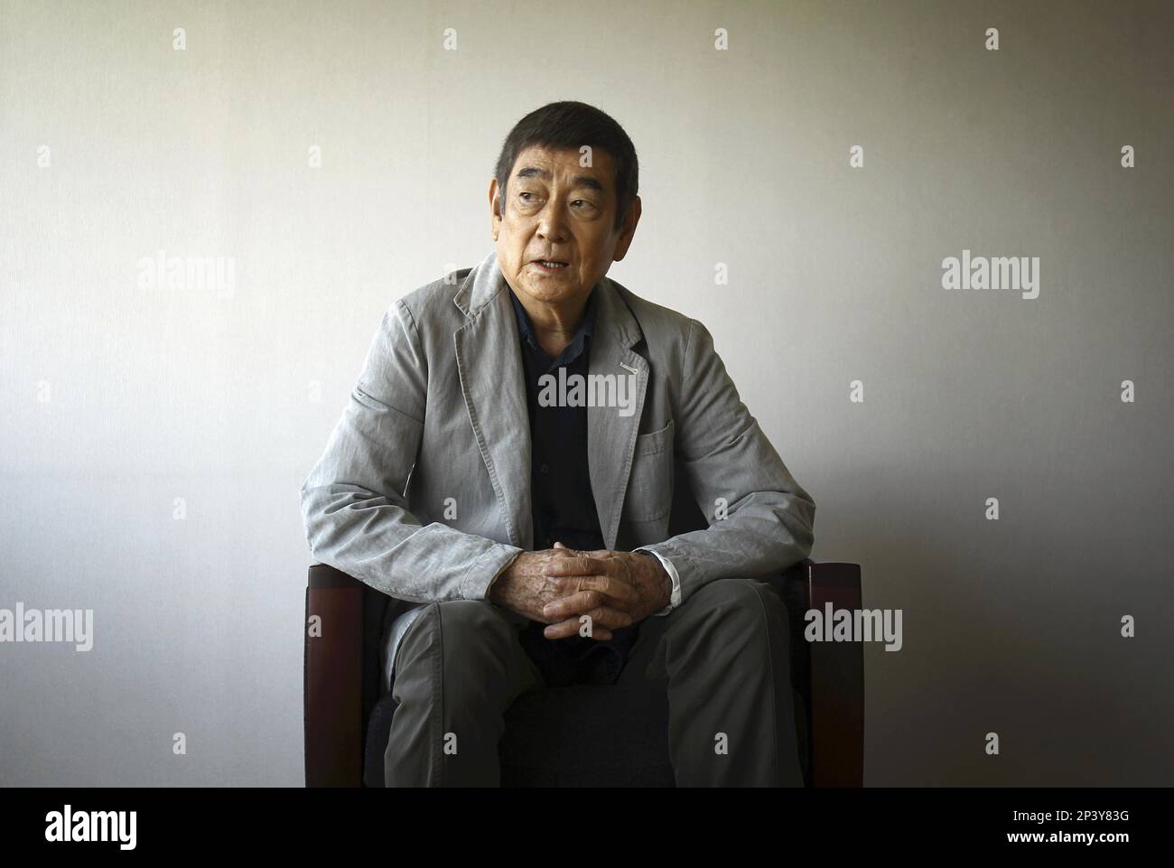 File- Japanese veteran actor Ken Takakura speaks during an inverview in ...