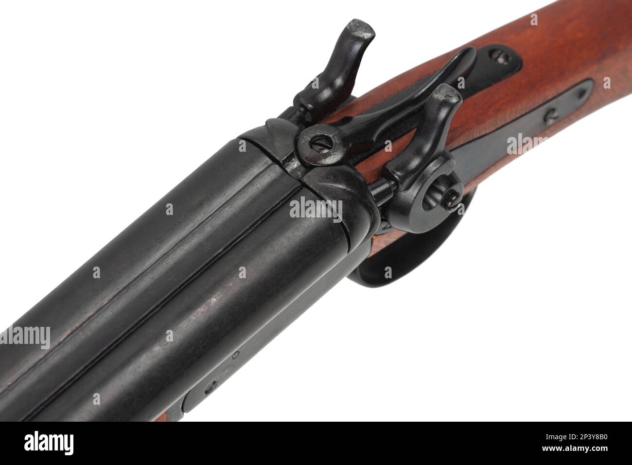 Sawn-off shotgun isolated on white background Stock Photo - Alamy