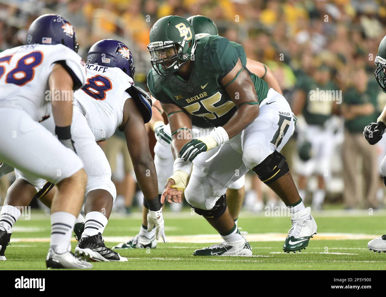 September 6, 2014: Baylor Bears offensive linesman Kyle Fuller (55) at ...