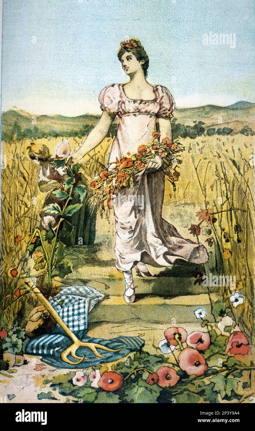 Poster with 'Allegory of Summer', 1889 Stock Photo - Alamy