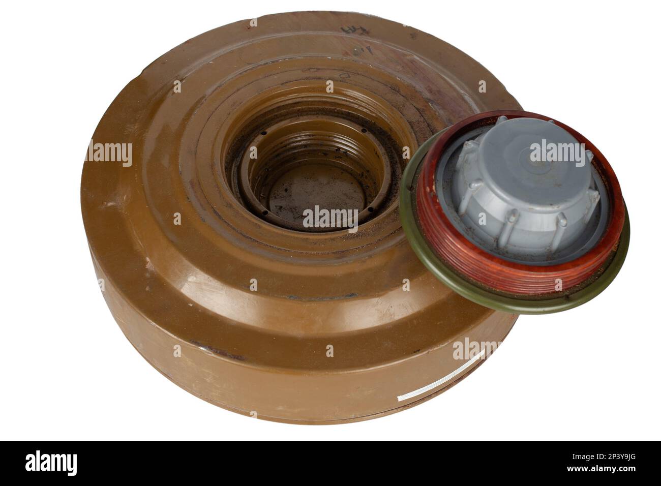 TM-62 Soviet anti-tank mine isolated on white background Stock Photo ...