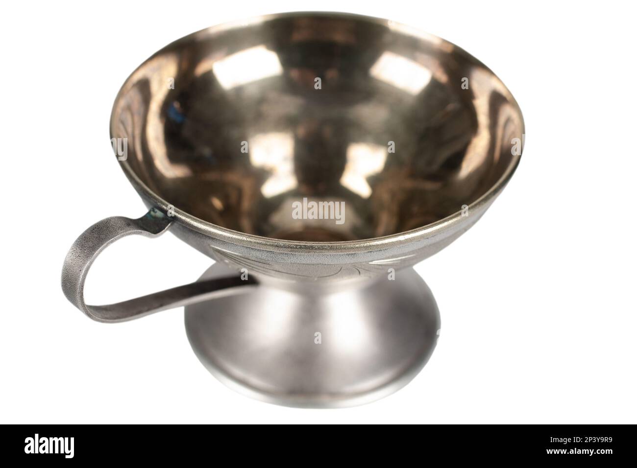 Antique retro silver coffee cup isolated on white background Stock ...