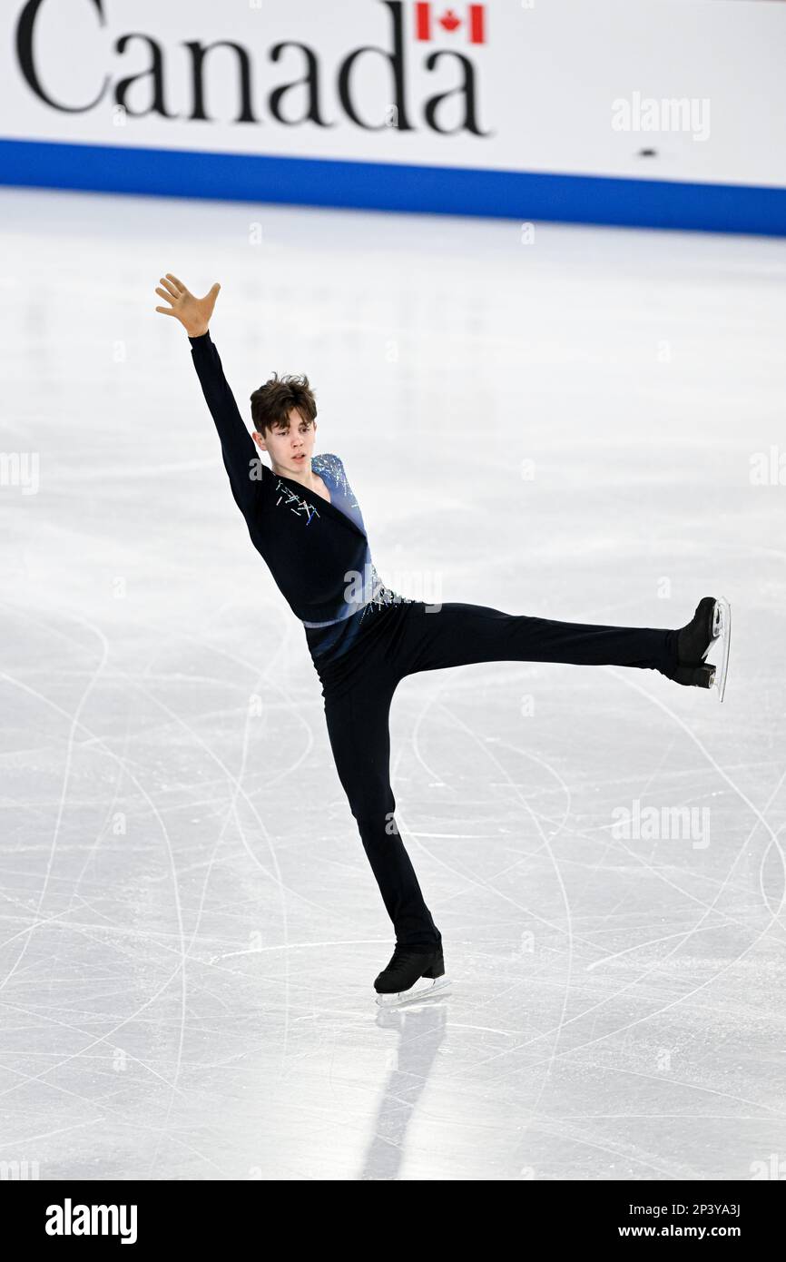 Aleksa RAKIC (CAN), during Junior Men Free Skating, at the ISU World ...