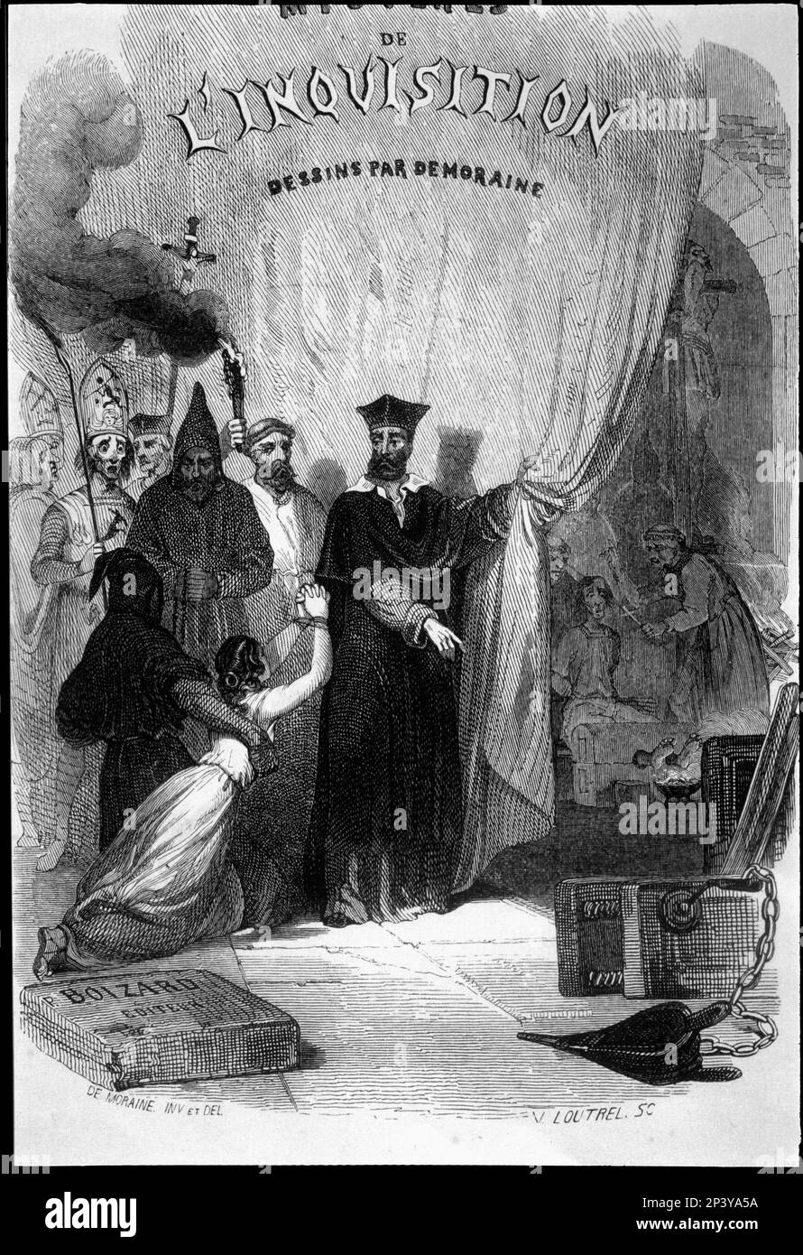 Cover of the work 'Mystres de l'Inquisition' published in Paris in 1845 ...