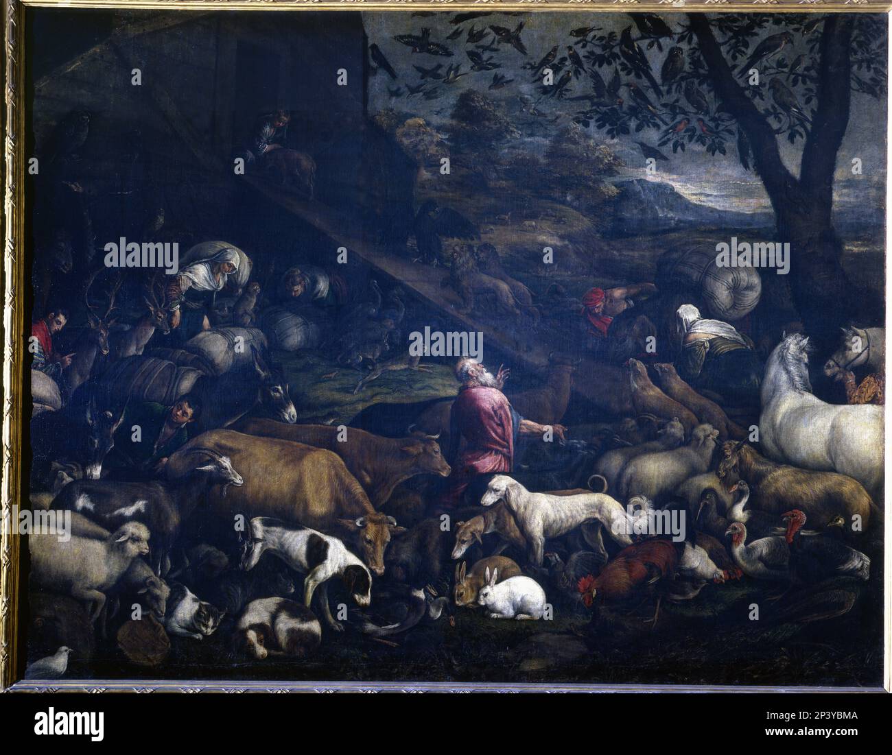 'Entry of animals into Noah's Ark', 15th-16th century Stock Photo - Alamy