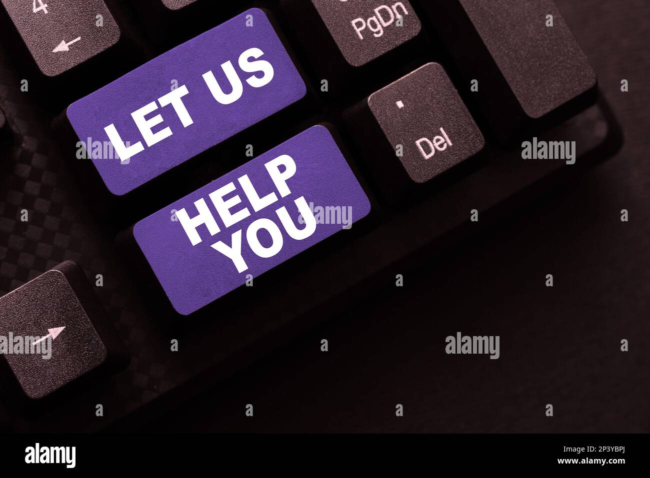 Inspiration showing sign Let Us Help You. Word Written on Offering a ...