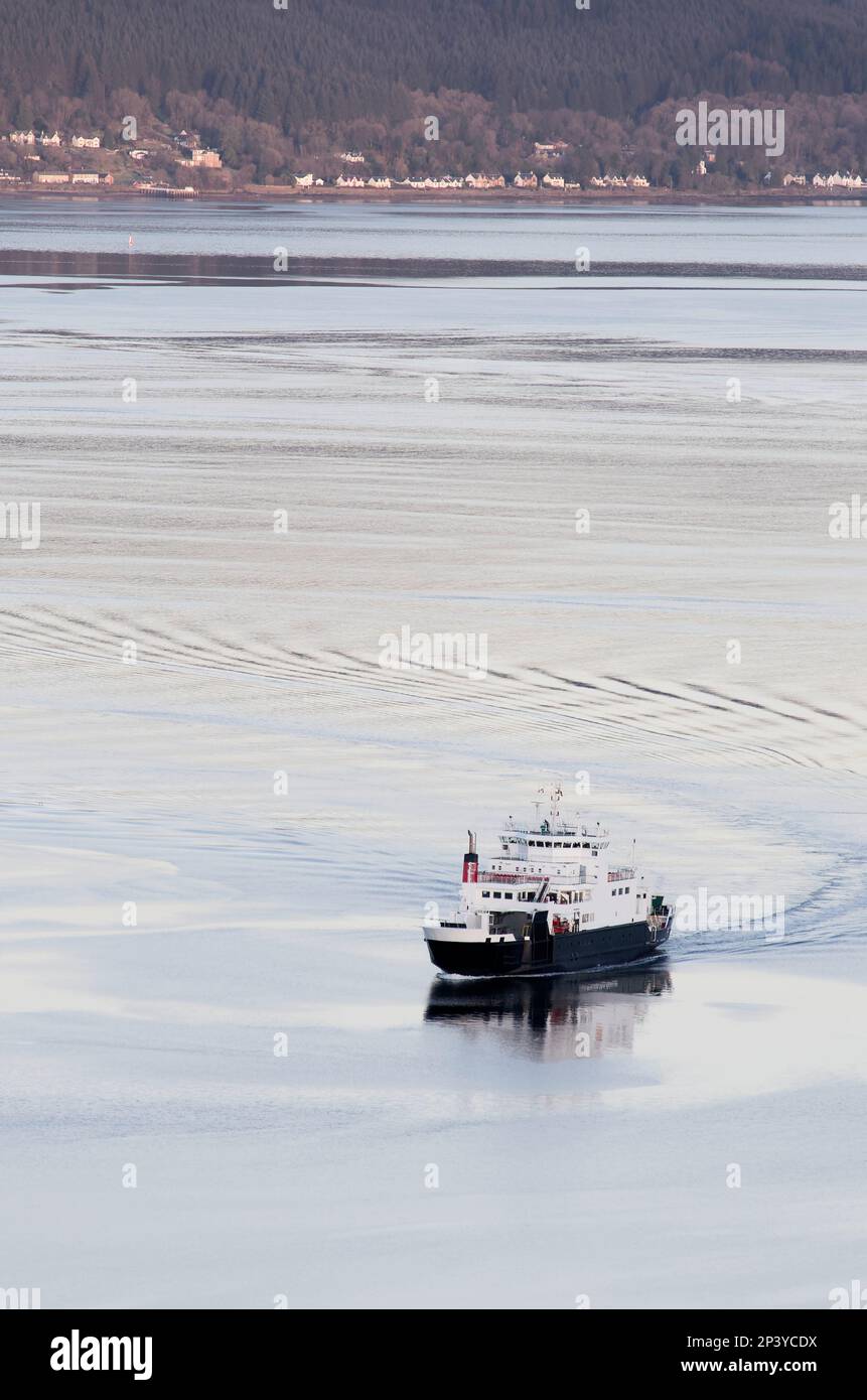 Ferry arriving at Gourock from Dunoon in Scotland Stock Photo - Alamy