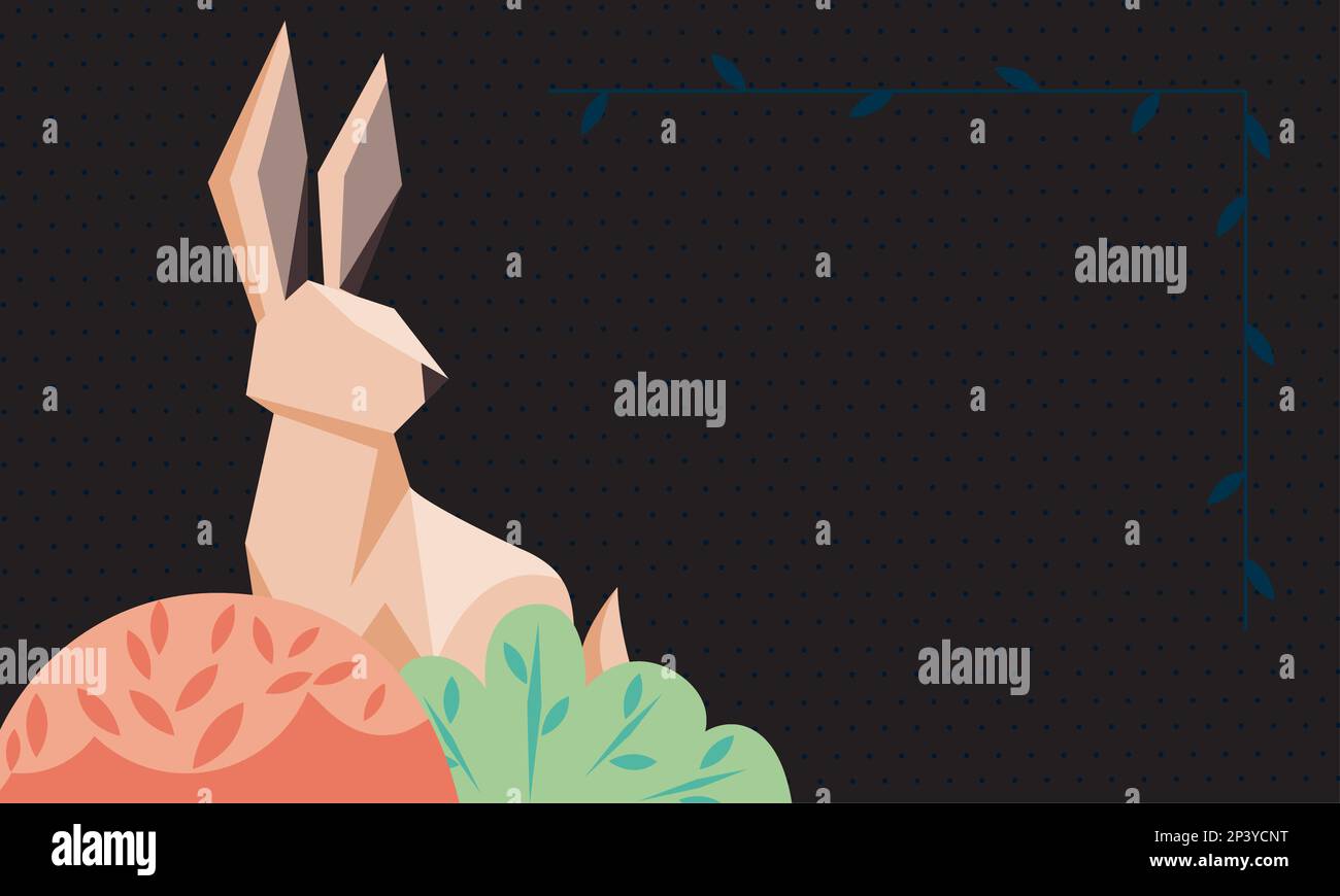 rabbit animal and bush Stock Vector Image & Art - Alamy