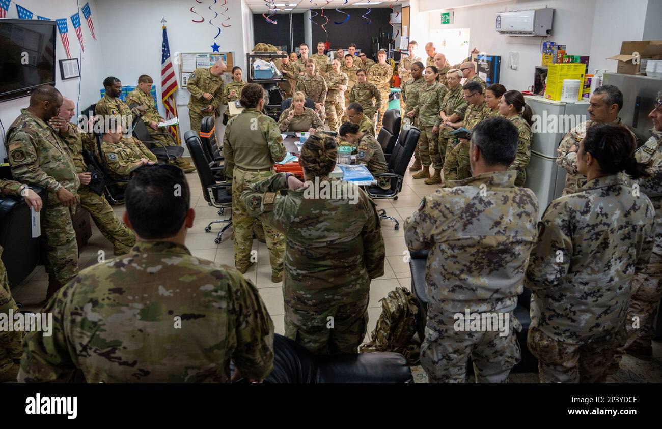 U.S. Air Force Airmen from the 386th Expeditionary Medical Squadron and ...