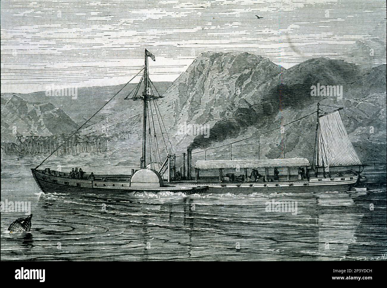 The Clermont, the first steamboat manufactured by Robert Fulton ...