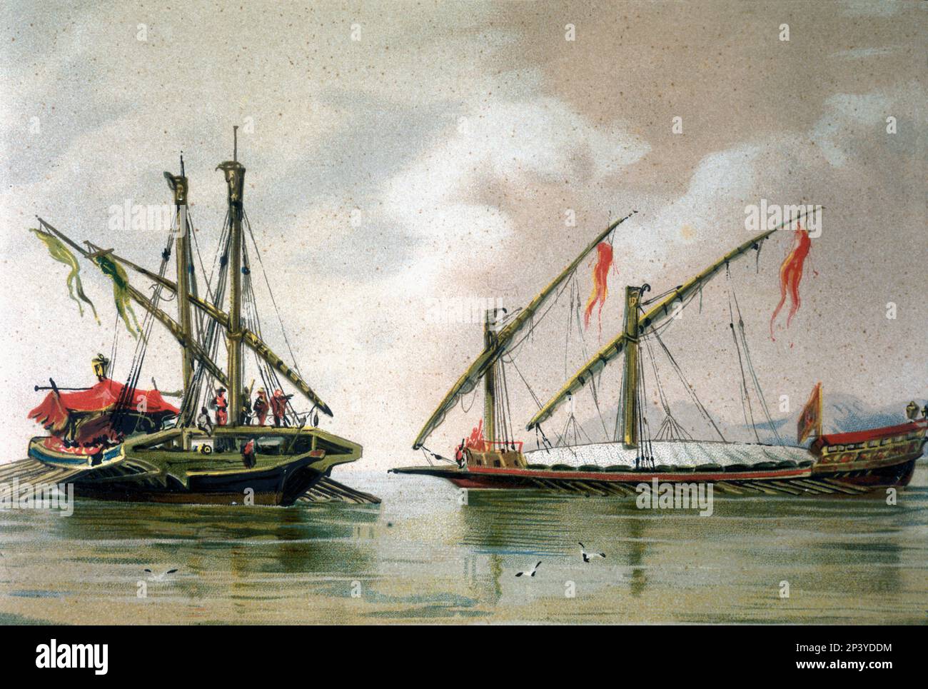 War galleys from 16th century,1875 Stock Photo - Alamy