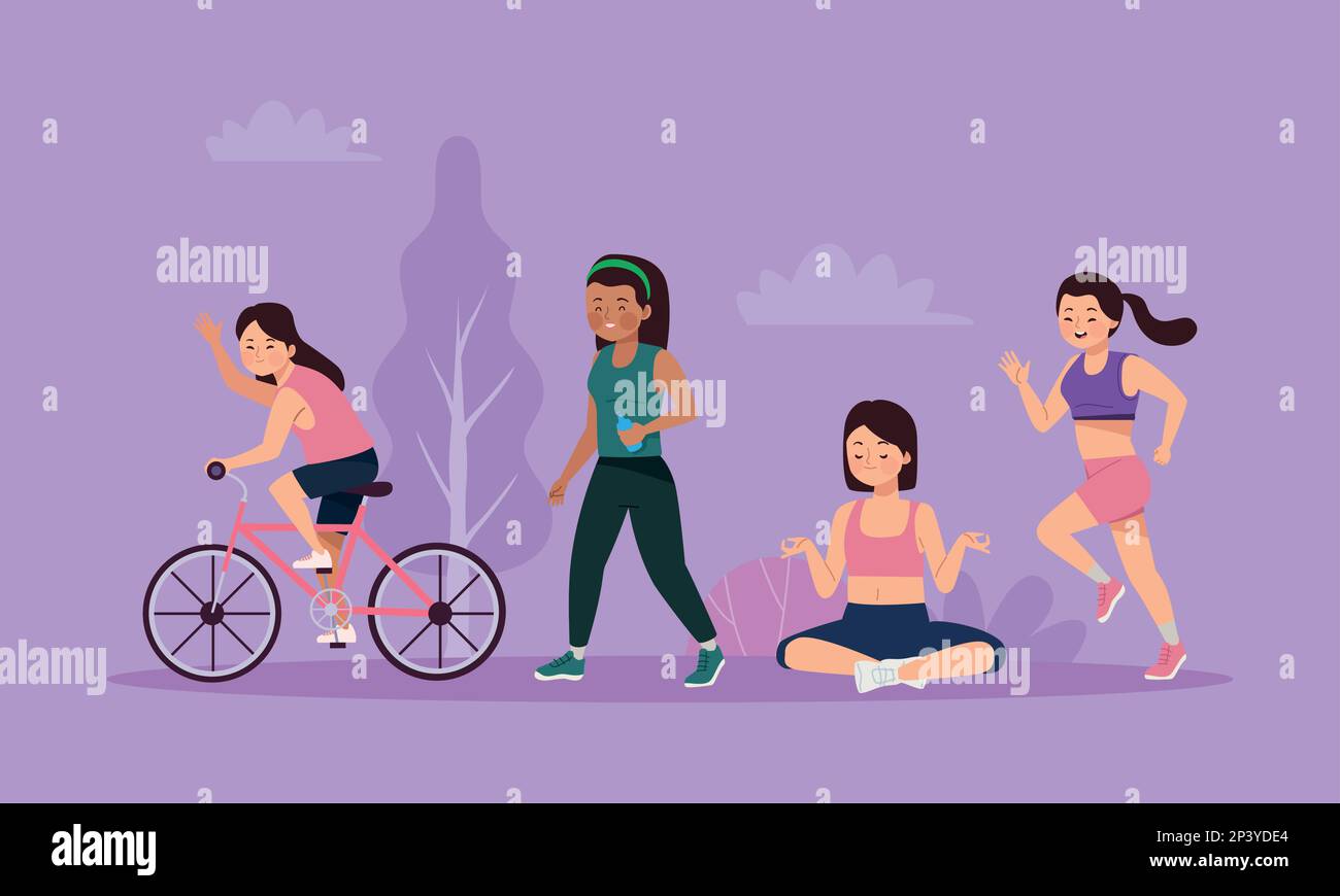 group of female athletes Stock Vector Image & Art - Alamy