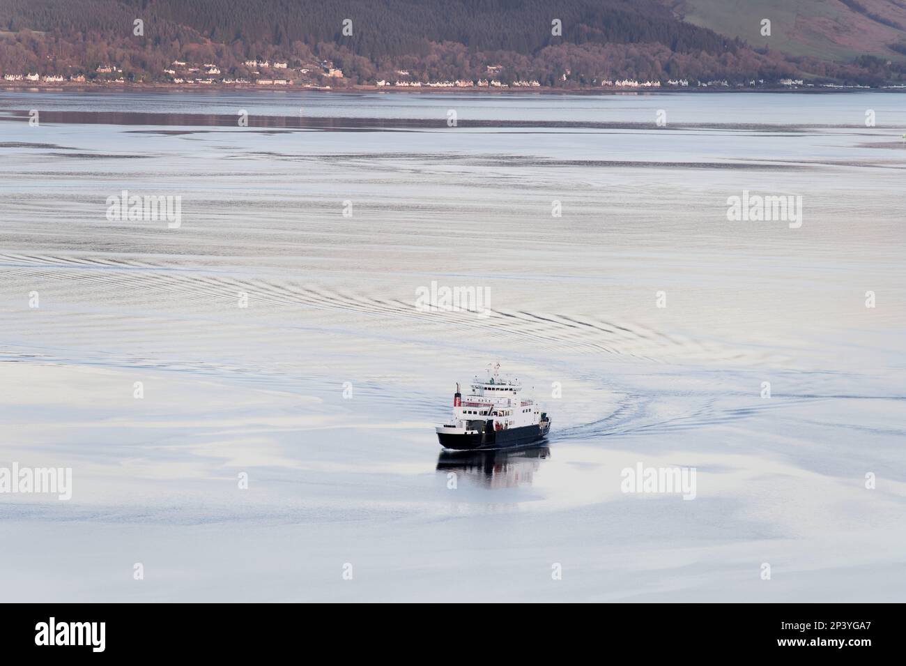 Ferry arriving at Gourock from Dunoon in Scotland Stock Photo - Alamy