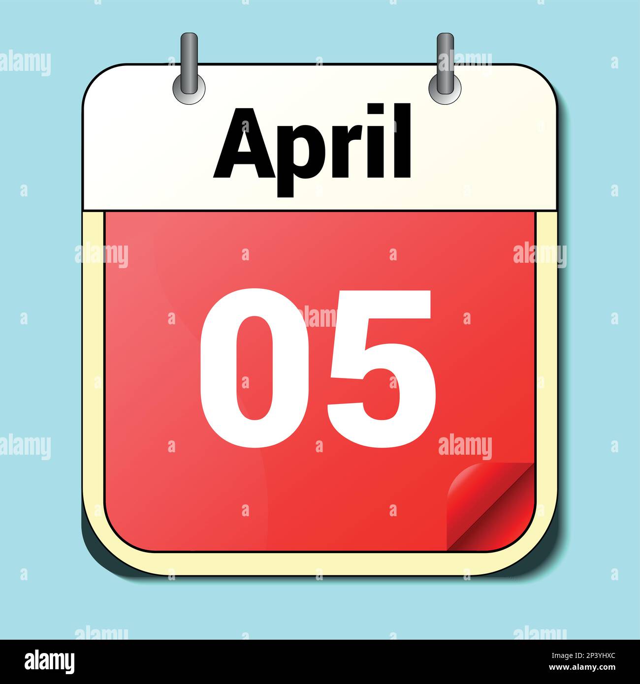 day on the calendar, vector image format, April 05 Stock Vector Image ...