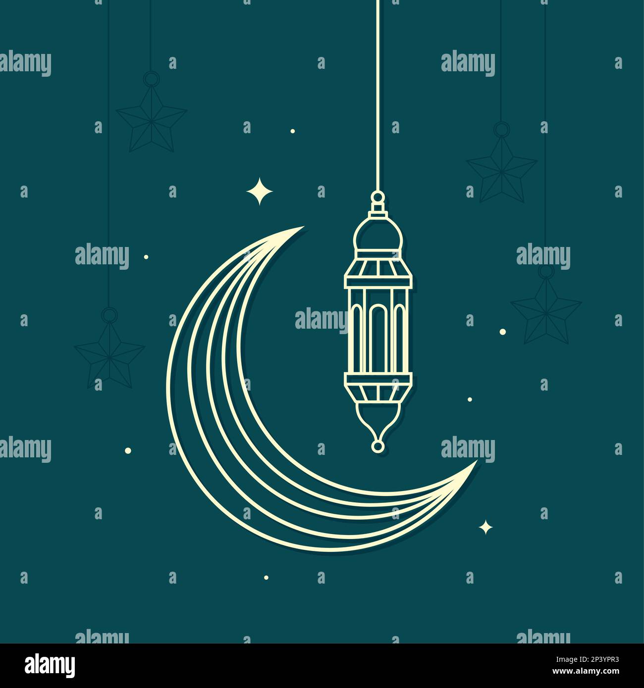 crescent moon with lantern Stock Vector Image & Art - Alamy