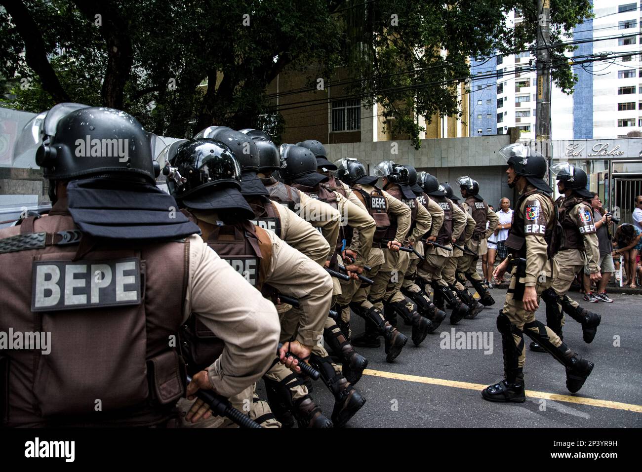Salvador, Bahia, Brazil - September 07, 2016: Military police soldiers ...