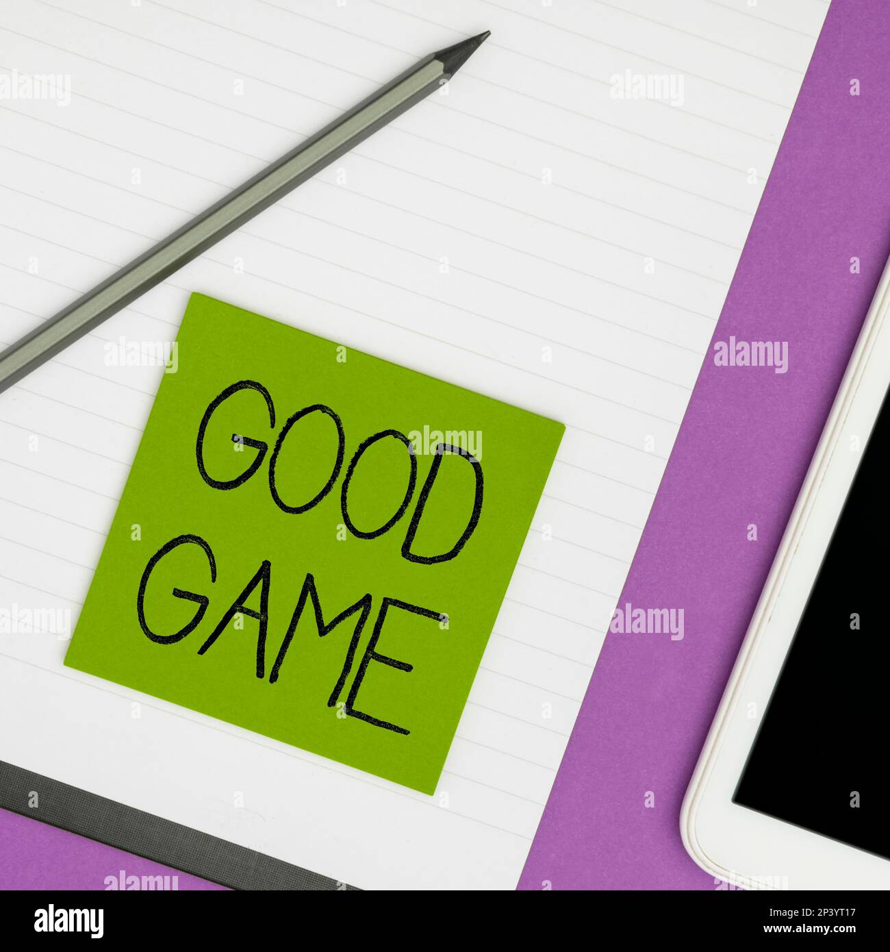 Sign displaying Good Game. Conceptual photo term frequently used in ...
