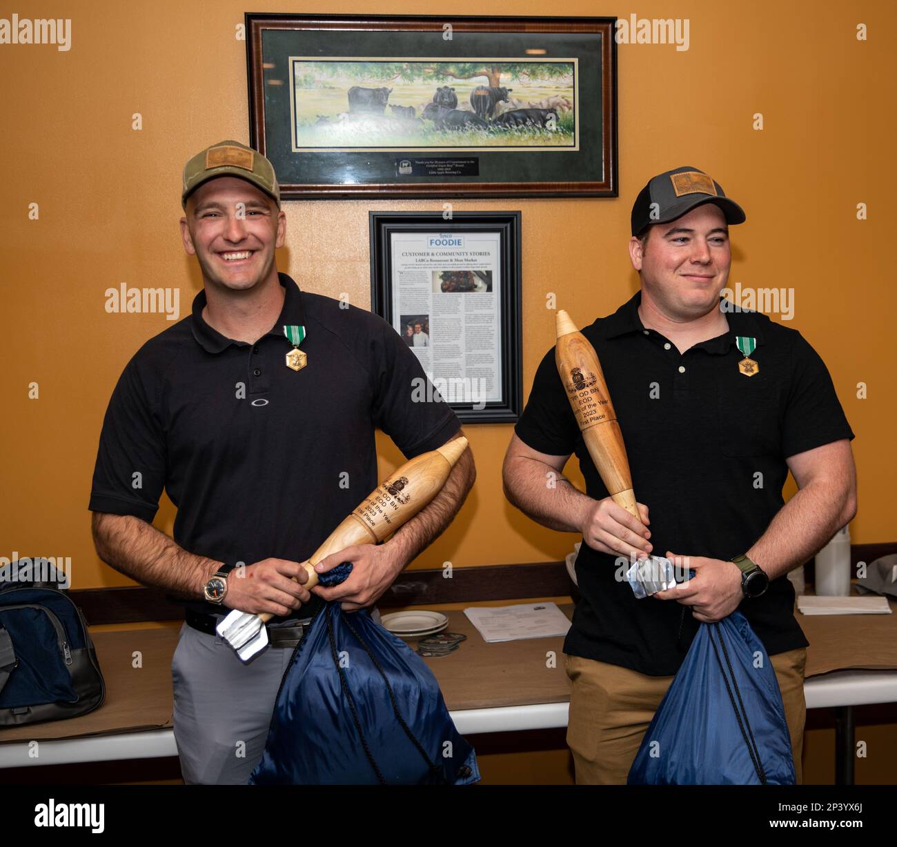 U.S. Army Staff Sgt. John A. Pape (left) and U.S. Army Staff Sgt. Cody ...