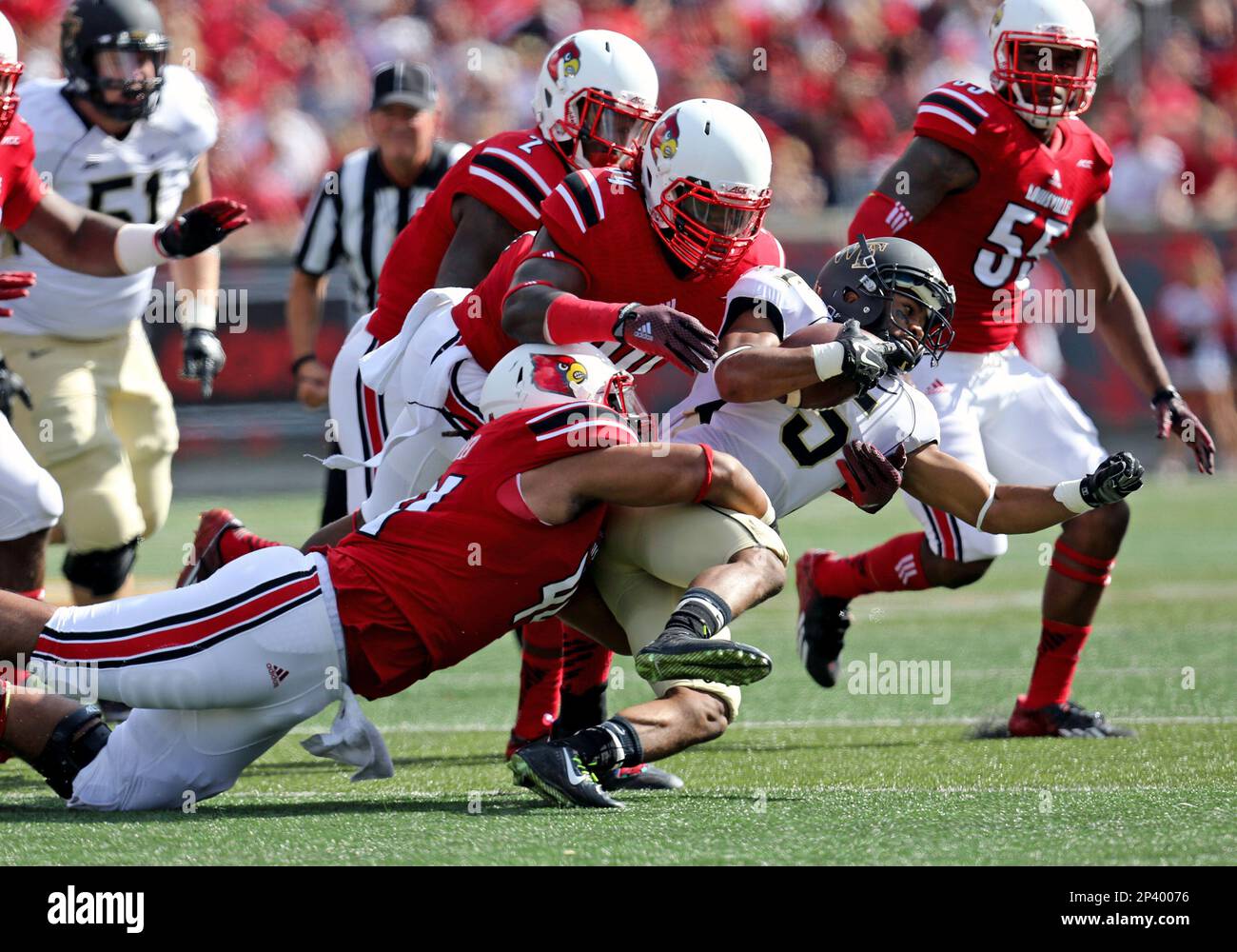 September 27 2014Wake Forest TB Orville Reynolds [5] is tackled in the ...
