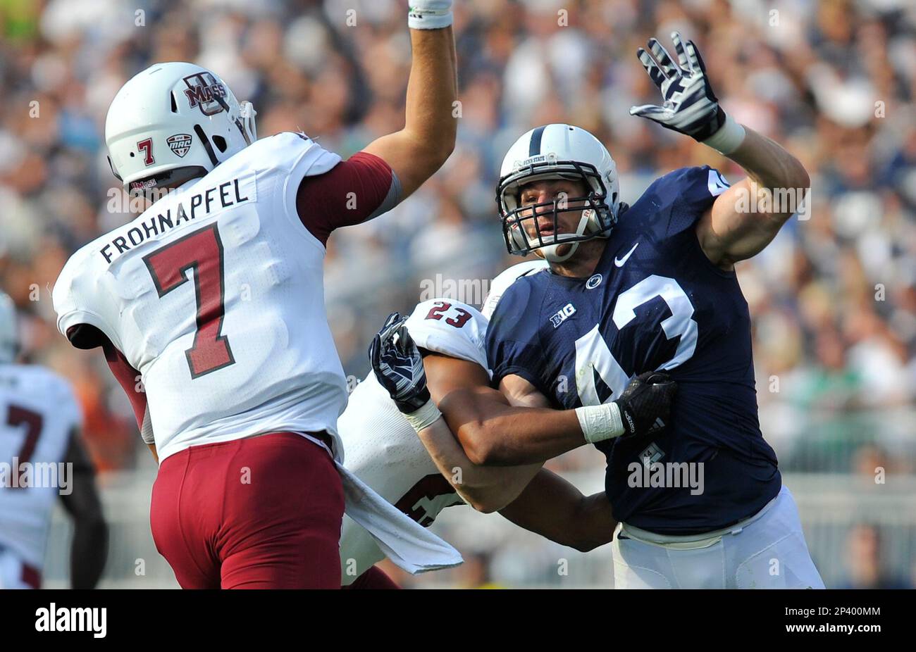 20 September 2014: Penn State LB Mike Hull (43). The Penn State Nittany ...