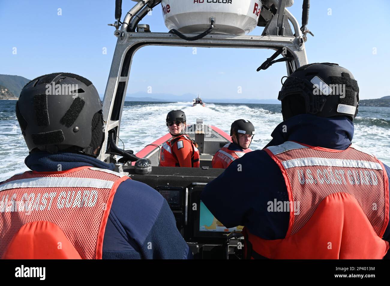 A boat crew aboard the U.S. Coast Guard Cutter Kimball’s (WMSL 756) 26 ...