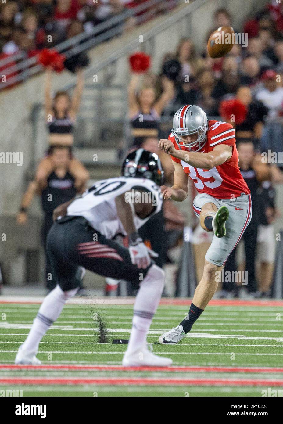 27 September 2014: Place kicker Kyle Clinton (39) of the Ohio State ...