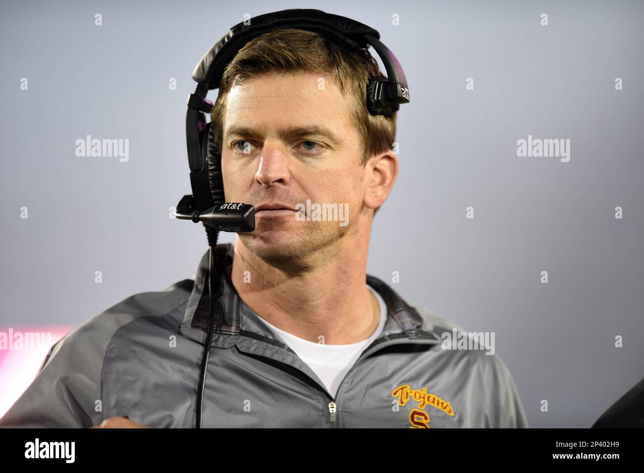 13 November 2014: USC defensive coordinator Justin Wilcox during an ...