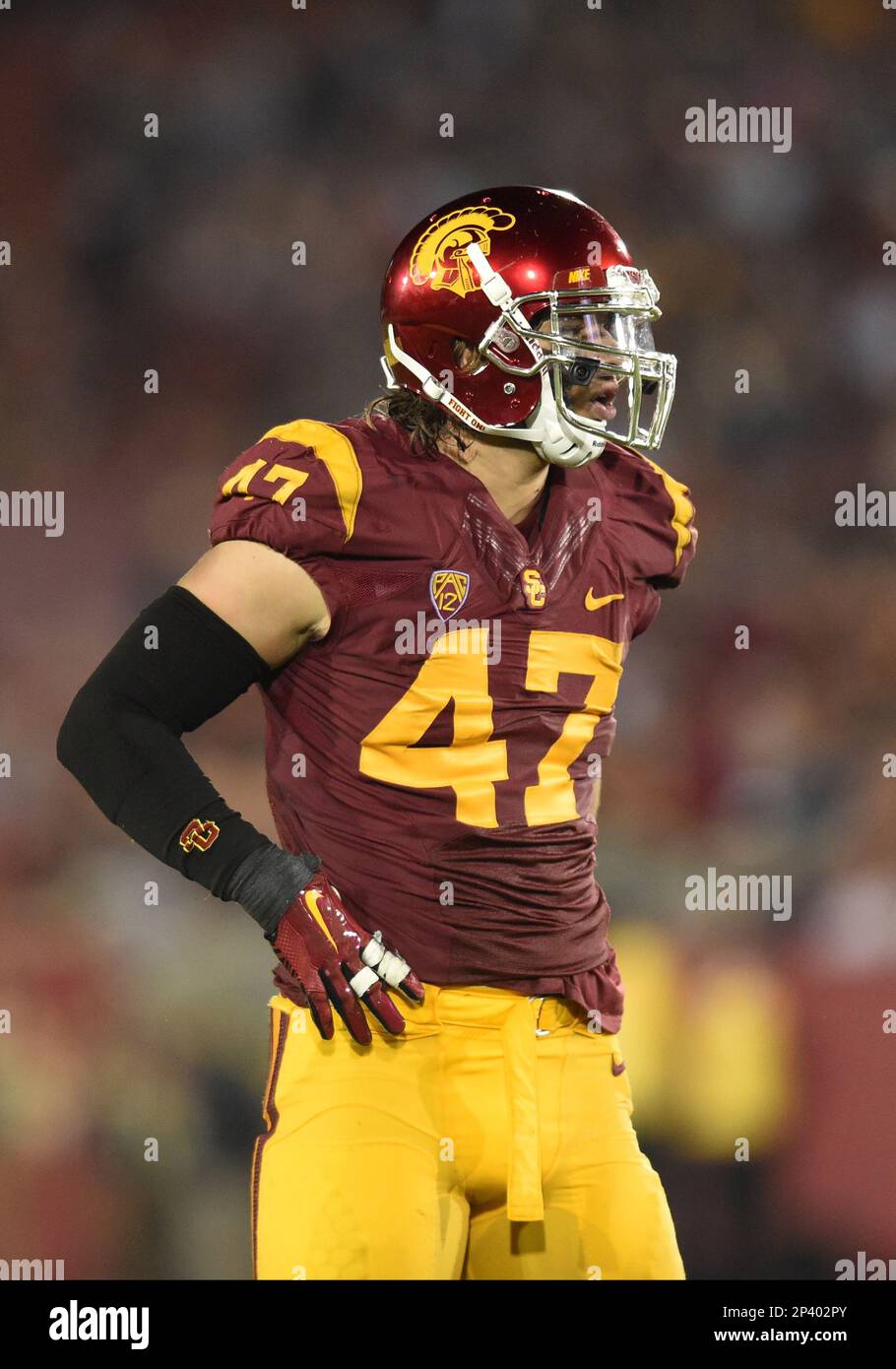 13 November 2014: USC Trojans linebacker Scott Starr (47) during an ...