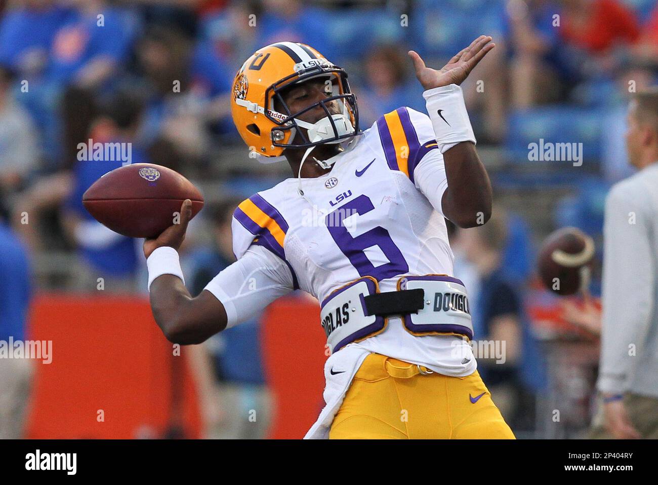 11 October 2014: LSU Tigers quarterback Brandon Harris (6) during pre ...