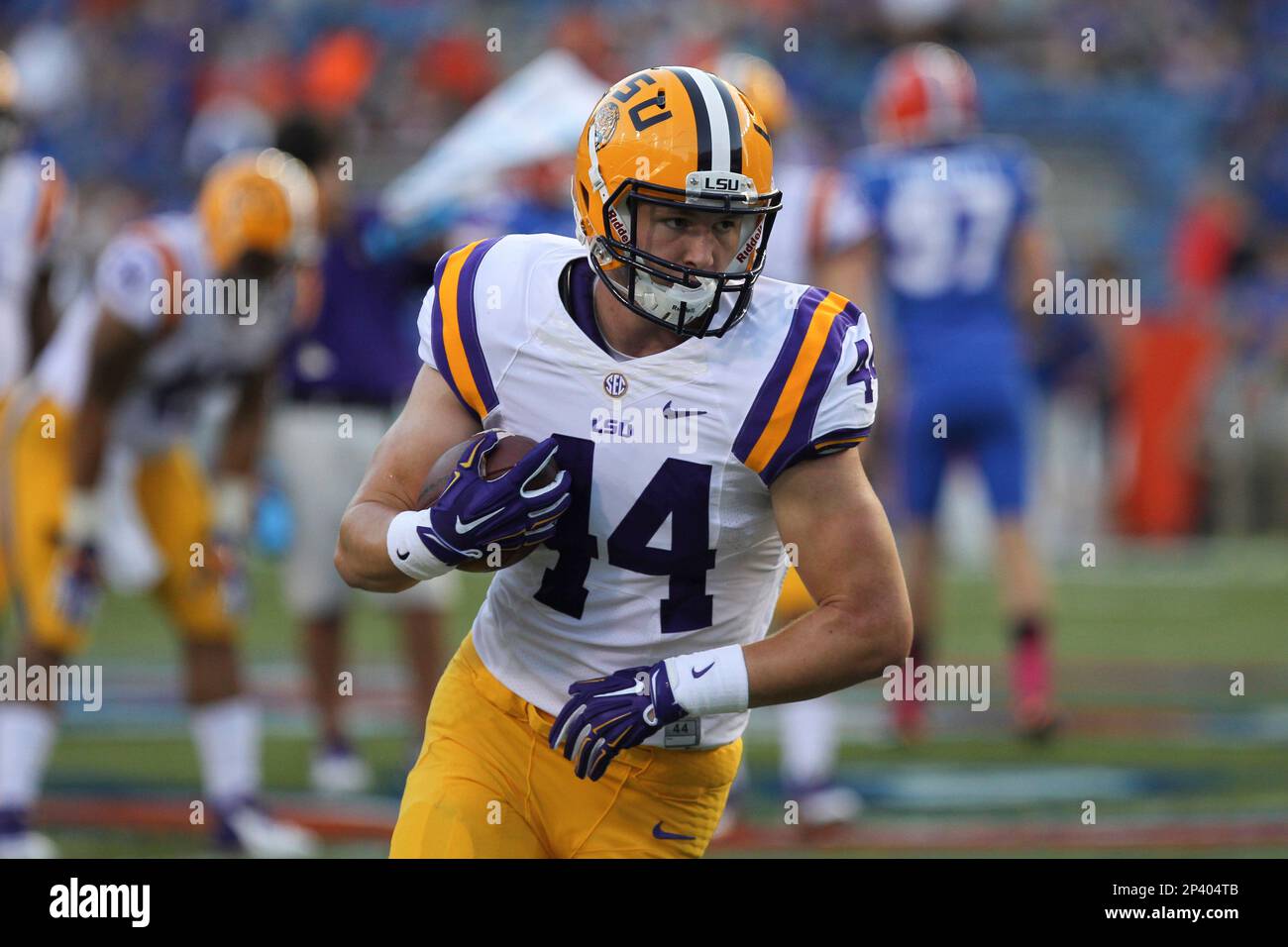 11 October 2014: LSU Tigers tight end Colin Jeter (44) during pre-game ...
