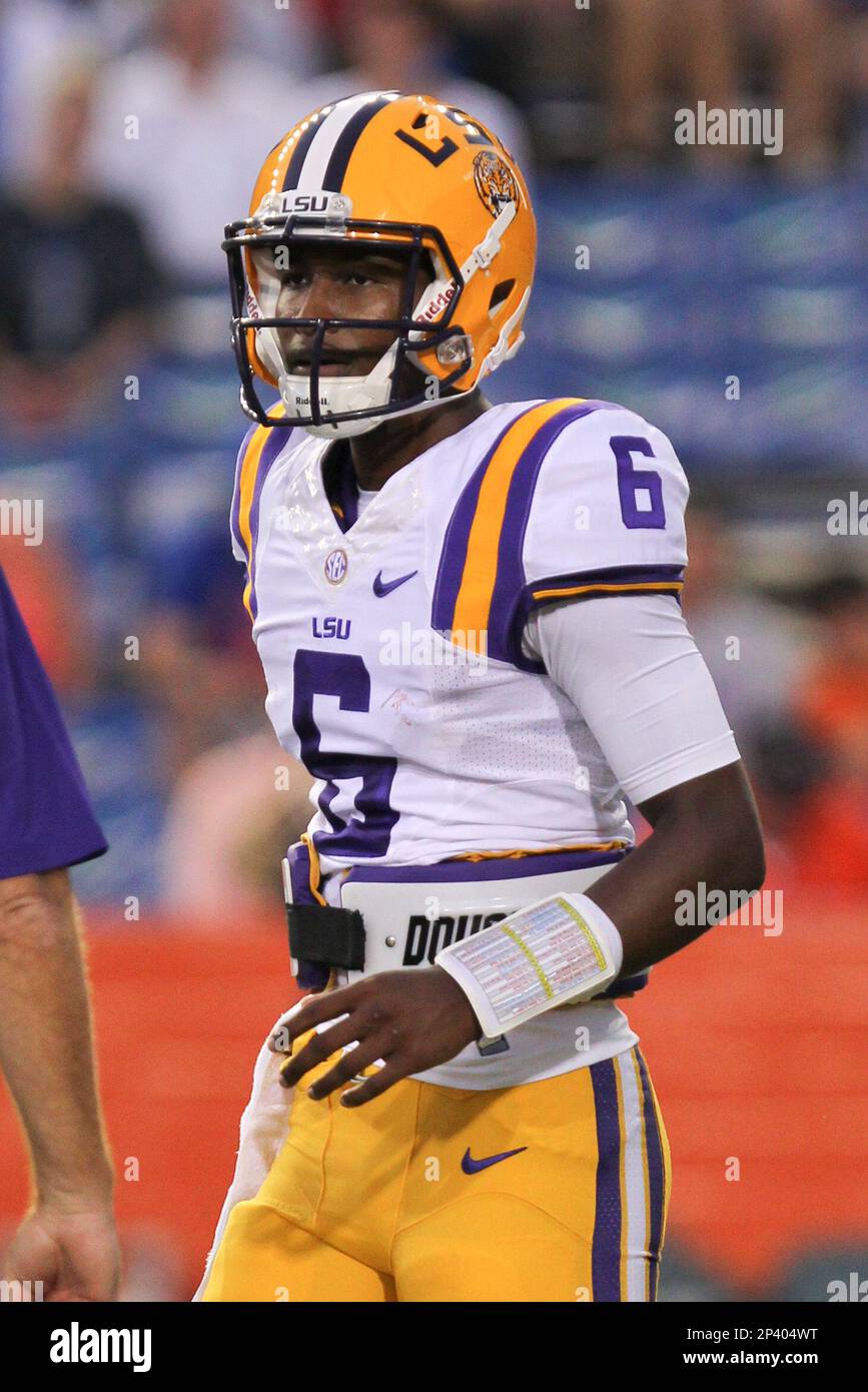 11 October 2014: LSU Tigers quarterback Brandon Harris (6) during pre ...