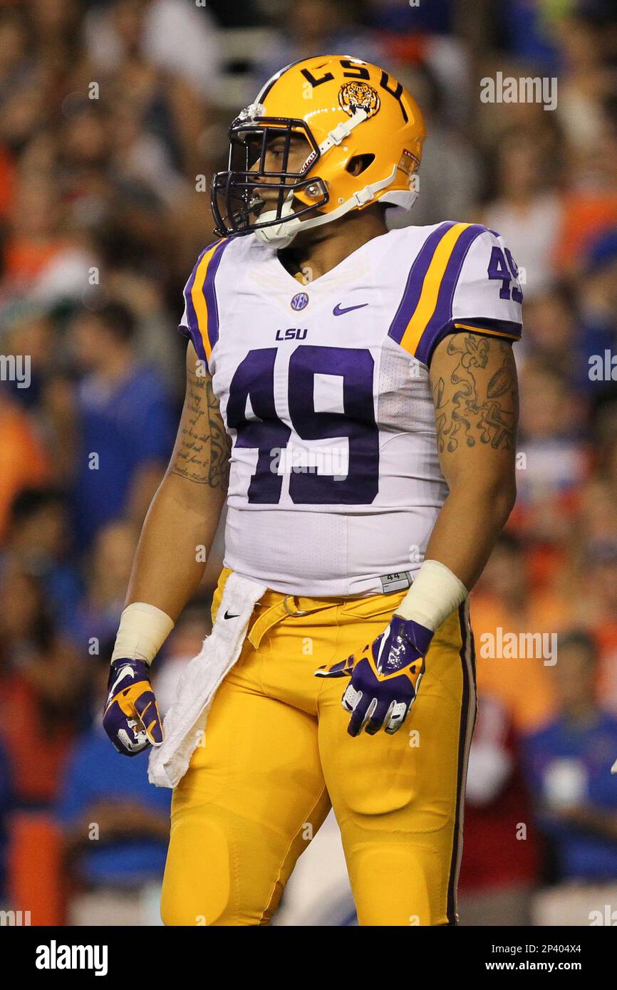 11 October 2014: LSU Tigers fullback Melvin Jones (49) in the 1st half ...