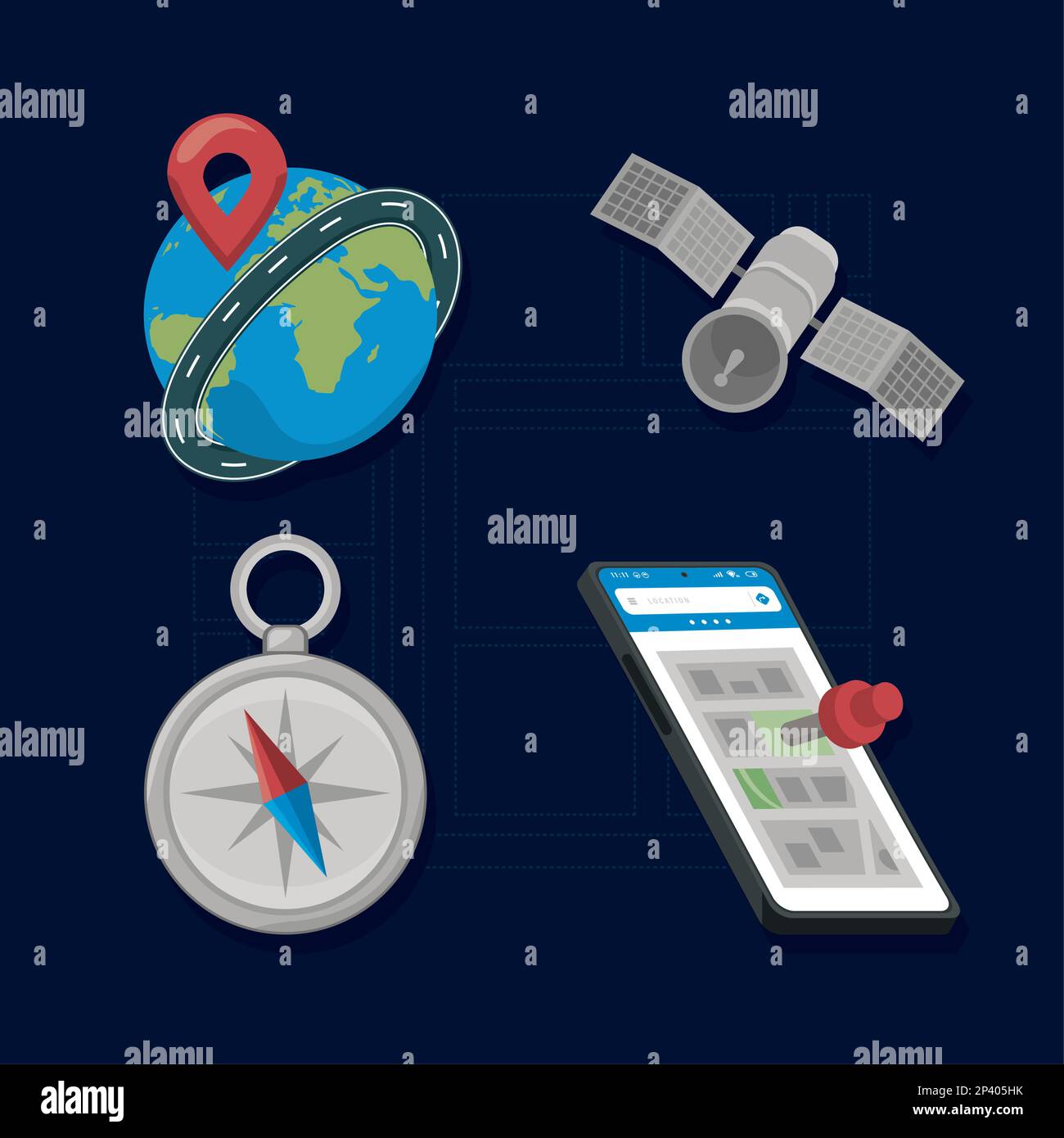Four Gps Services Icons Stock Vector Image Art Alamy