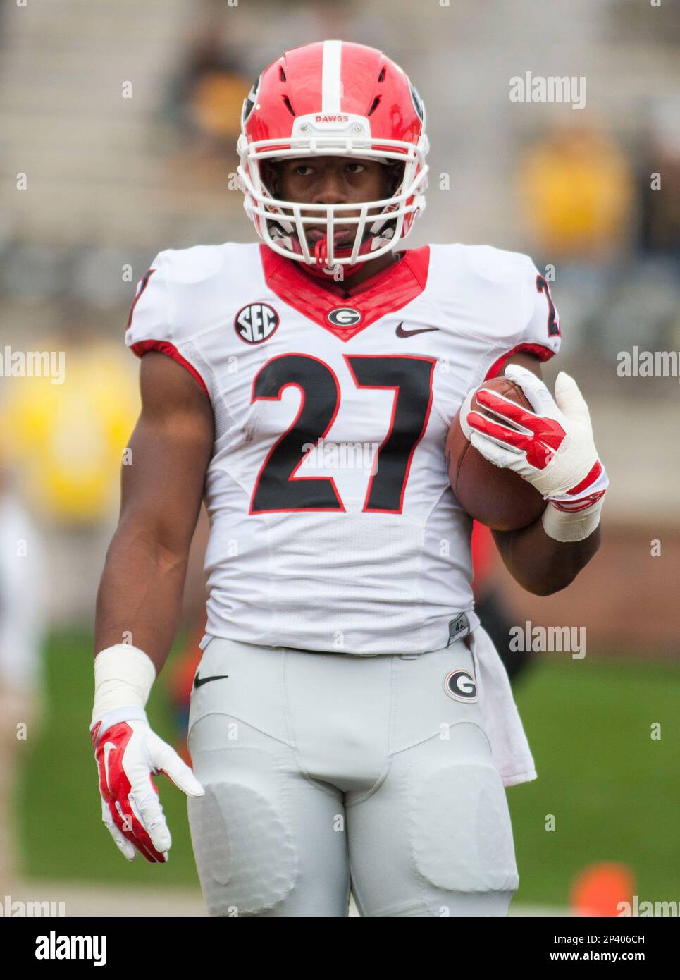 11 October 2014: Georgia running back Nick Chubb (27) in action at ...