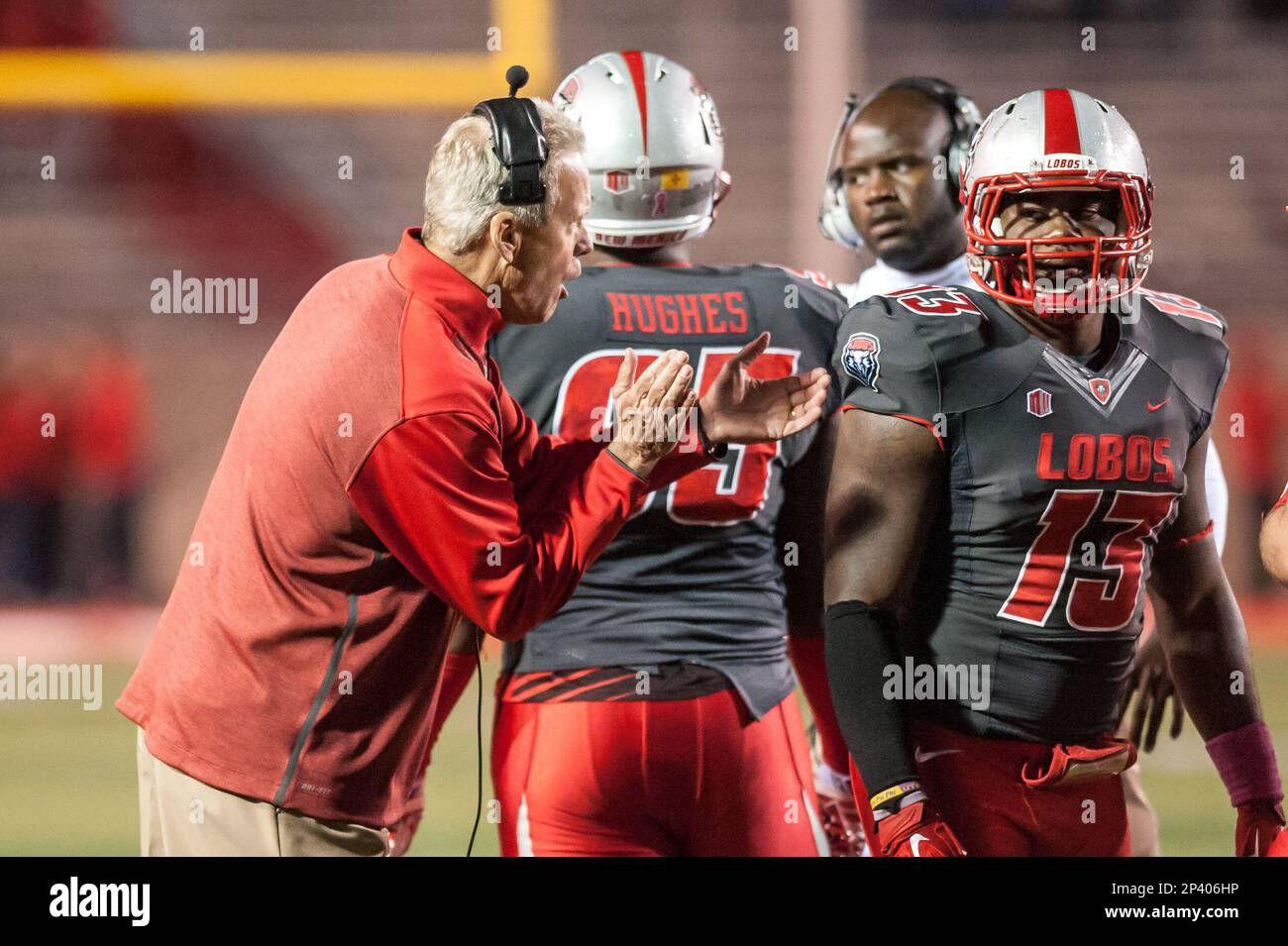 October 10, 2014: Lobo Head Coach Bob Davie during the New Mexico Lobos ...