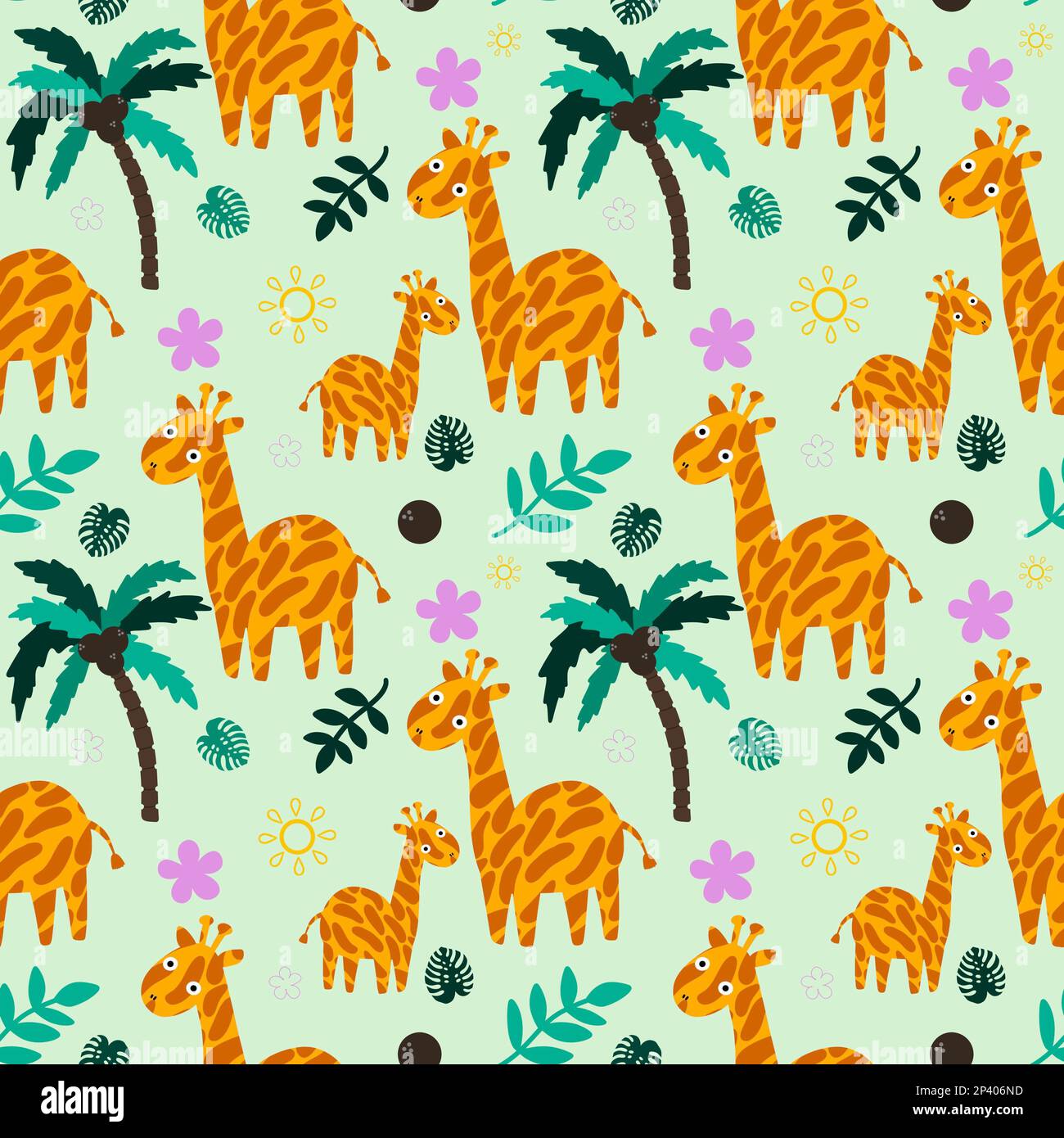 Cartoon Giraffe Print