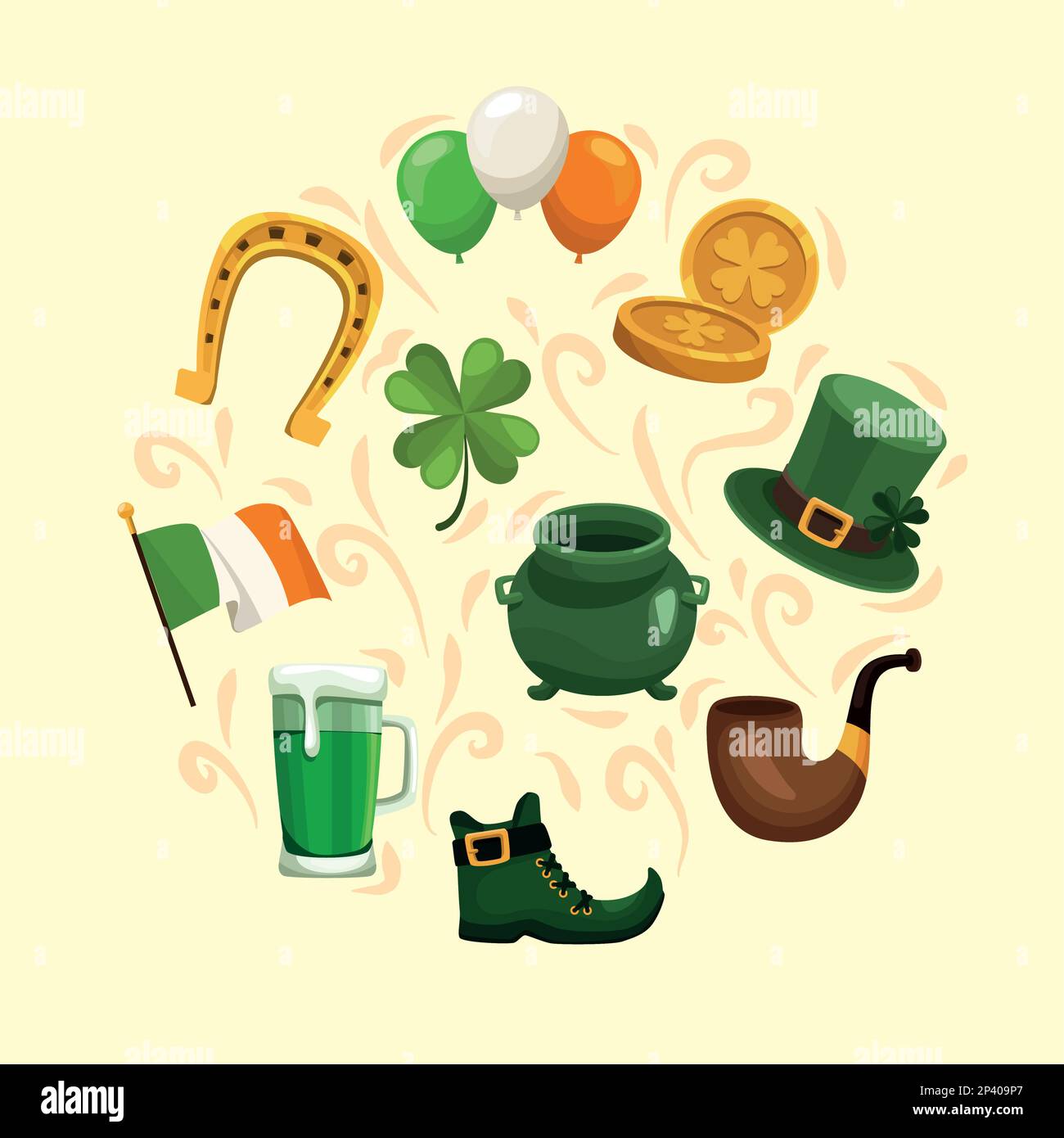 St patricks day icons irish flag hi-res stock photography and images ...