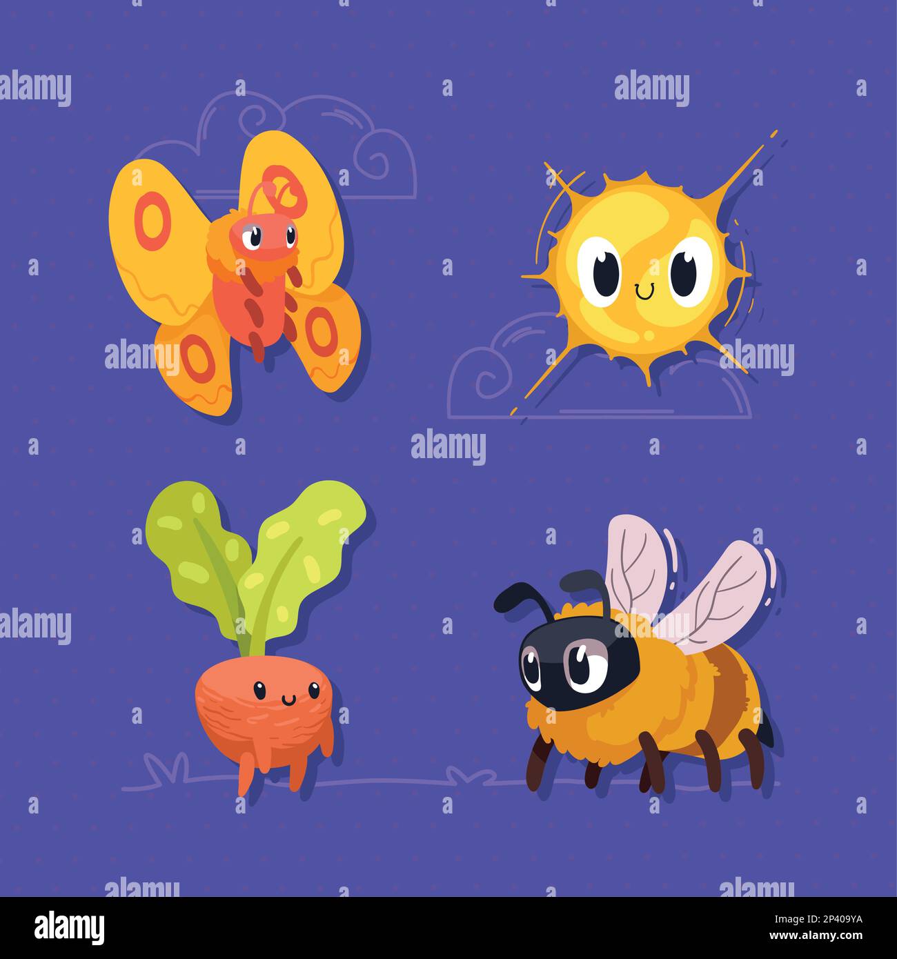 four spring comic characters Stock Vector Image & Art - Alamy